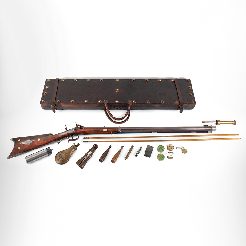 Nineteenth Century Cased Target Rifle, Nelson Lewis, Troy, New York