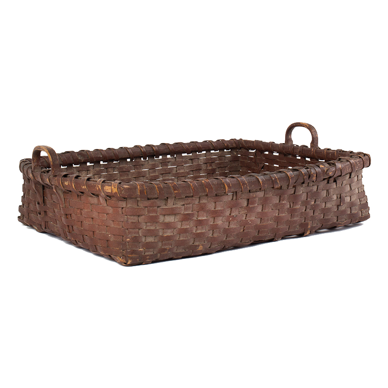 Basket, Rectangular Utility Basket, Original Red Paint